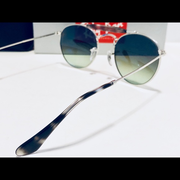 Ray-Ban | Accessories | Rayban Sunglasses Silver Metal Green Gradient 5 ...